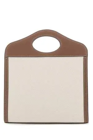 Burberry Two-tone Canvas And Leather Mini Pocket Handbag
