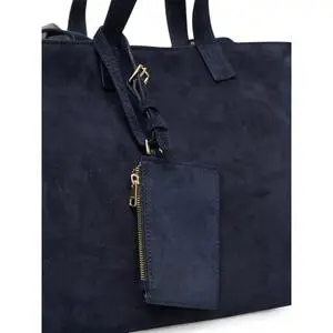 A.p.c. Leather Suede Finish Shoulder Bag - Blue