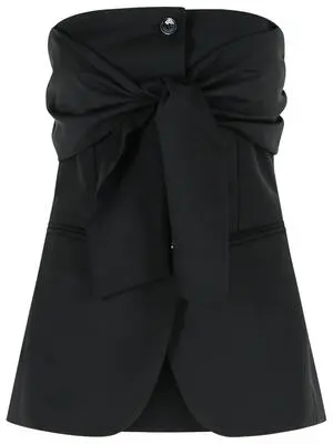 Max Mara Veruska' Virgin Wool Bustier Top - Black