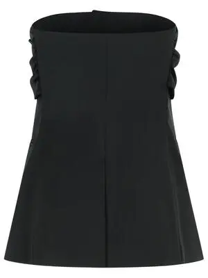 Max Mara Virgin Wool Bustier Top - Black