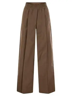 Brunello Cucinelli Loose Fit Cotton Trousers - Brown