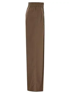 Brunello Cucinelli Loose Fit Cotton Trousers - Brown