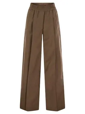 Brunello Cucinelli Loose Fit Cotton Trousers - Brown