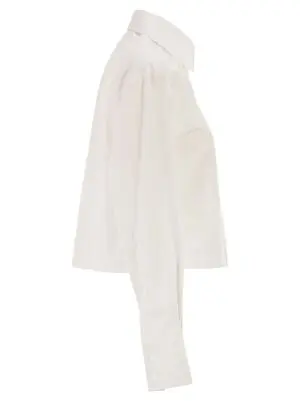 Sportmax Cropped Poplin Shirt - White