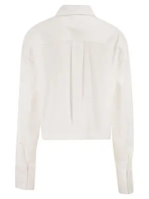 Sportmax Cropped Poplin Shirt - White