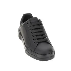 Dolce & Gabbana Nappa Leather Portofino Sneakers - Black