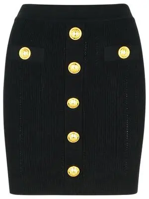 Balmain Viscose Blend Miniskirt - Black