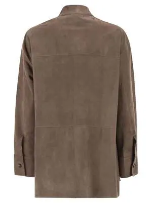 Max Mara Smmelodia Suede Jacket With Topstitching