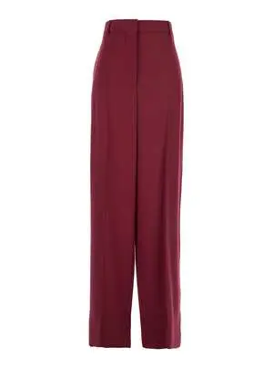 Stella McCartney Bordeaux Pants With Concealed Closure On The Front In Wool - Multicolor