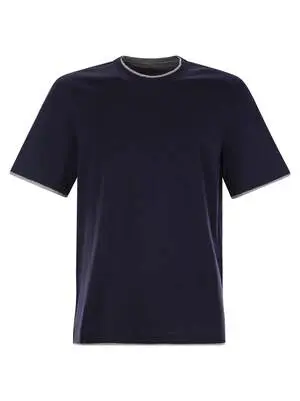 Brunello Cucinelli Slim Fit Crew-neck T-shirt In Lightweight Cotton Jersey - Blue