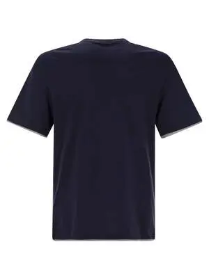 Brunello Cucinelli Slim Fit Crew-neck T-shirt In Lightweight Cotton Jersey - Blue