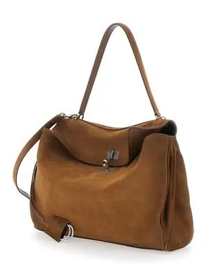 Balenciaga Shoulder Bag 'rodeo Media' With Removable Strap In Suede For - Brown