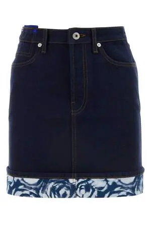 Burberry Dark Denim Mini Skirt - Blue