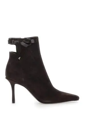 JIMMY CHOO Camie' Brown Ankle Boots With Knot Detail In Suede - Multicolor