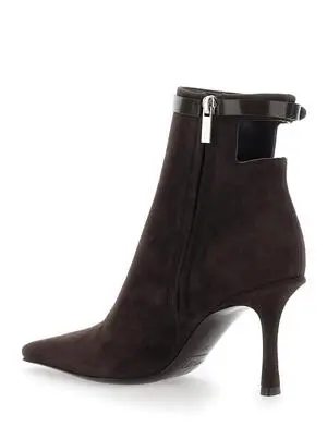 JIMMY CHOO Camie' Brown Ankle Boots With Knot Detail In Suede - Multicolor