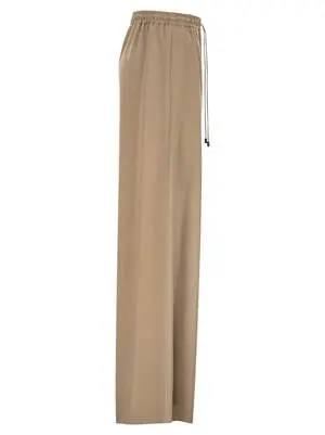 Max Mara Mxmgenero Wide-leg Trousers In Washed Silk - Multicolor