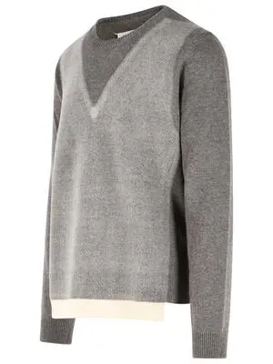 MAISON MARGIELA Fused' Beige Virgin Wool Sweater