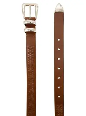 Brunello Cucinelli Calfskin Woven Decoration Belt