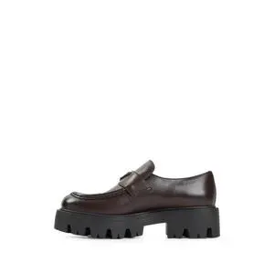 Prada Leather Loafers - Brown