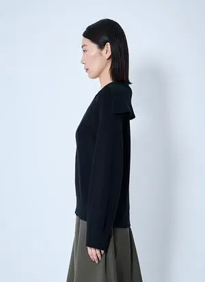 Bottega Veneta Cotton Ribbed Spread Collar Sweater