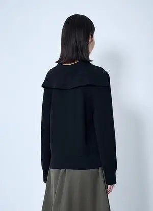 Bottega Veneta Cotton Ribbed Spread Collar Sweater