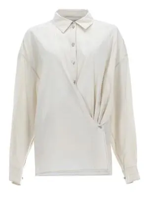 LEMAIRE Straight Collar Twisted Shirt - Cream