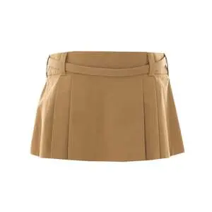 Miu Miu Mini Logo Pleated Skirt