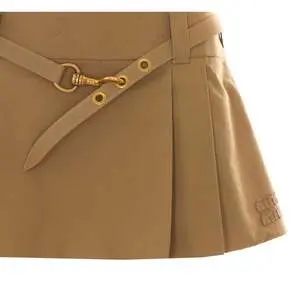 Miu Miu Mini Logo Pleated Skirt