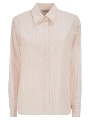 Max Mara Striped Poplin Shirt - Pink