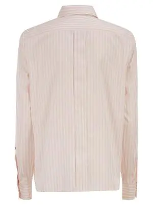 Max Mara Striped Poplin Shirt - Pink