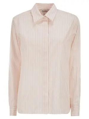 Max Mara Striped Poplin Shirt - Pink