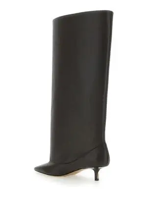 Jacquemus Les Bottes Tourni' Brown Boots With Pointed Toe And Low Stiletto Heel In Leather - Multicolor