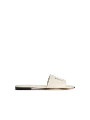 Dolce & Gabbana Leather Slippers - White