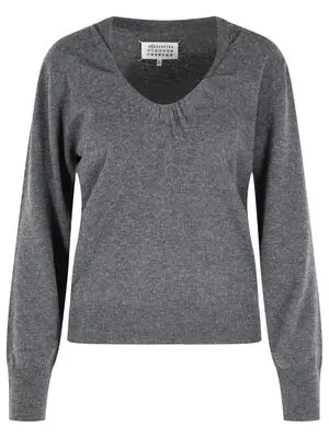 MAISON MARGIELA Twist' Grey Virgin Wool Sweater - Gray