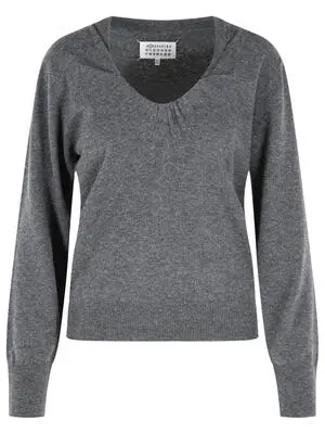 MAISON MARGIELA Twist' Grey Virgin Wool Sweater - Gray
