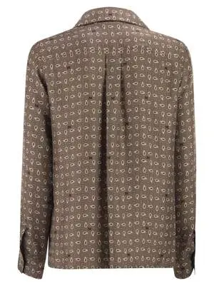 Max Mara Mxmdisco Semi-fitted Printed Silk Shirt