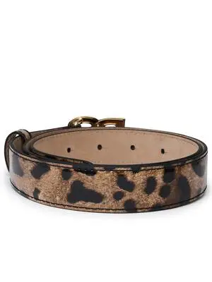 Dolce & Gabbana Two-color Shiny Leather Belt