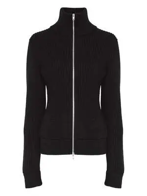 MAISON MARGIELA Ribbed Cardigan With Zip - Black