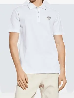 Versace Polo Shirt With Embroidered Logo