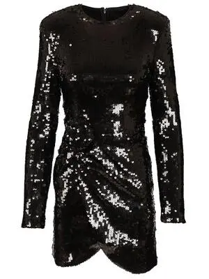 ROTATE BY BIRGER CHRISTENSEN Sequins Mini Dress - Black
