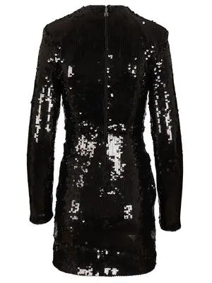 ROTATE BY BIRGER CHRISTENSEN Sequins Mini Dress - Black