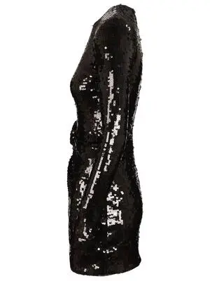 ROTATE BY BIRGER CHRISTENSEN Sequins Mini Dress - Black