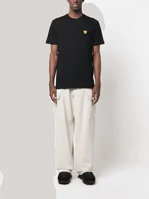 Versace T-shirt With Medusa Embroidery - Black