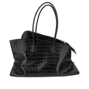 Attico Leather Medium "la Passeggiata" Bag - Brown