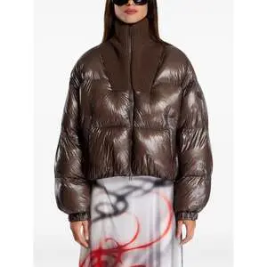 DIESEL® Oversized Quilted Jacket - Brown