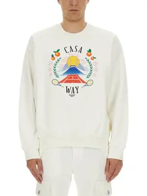 Casablanca Sweatshirt With Home Way Mountain Embroidery - Multicolor