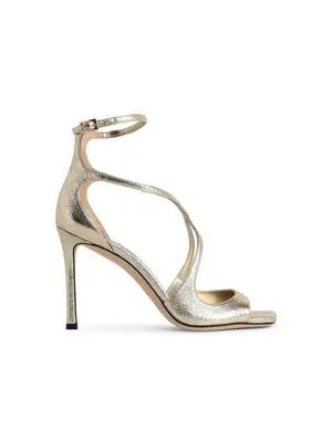 JIMMY CHOO Azia 95 Fabric Sandals - Gold