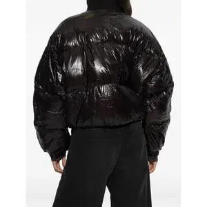 DIESEL® High Neck Glossy Finish Puffer Jacket - Black