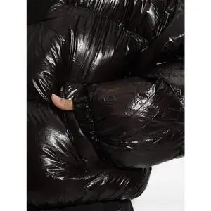 DIESEL® High Neck Glossy Finish Puffer Jacket - Black