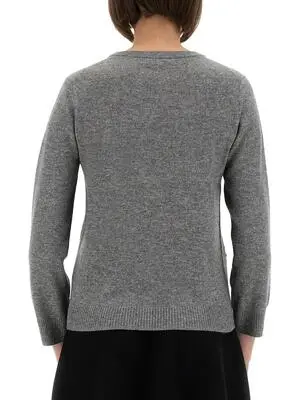 GANNI Jacquard Cashmere Cardigan - Purple